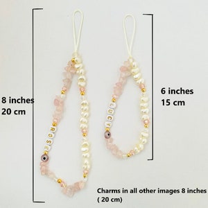 Good Luck Crystals, Healing Gemstone Phone Charm Strap, Beaded Phone ...