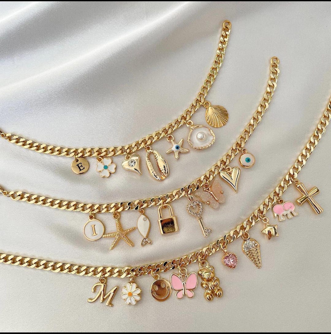 Custom Charm Bracelet, Personalized Charm Bracelet for Women Girl ...