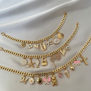 Custom Charm Bracelet, Personalized Charm Bracelet for Women Girl ...