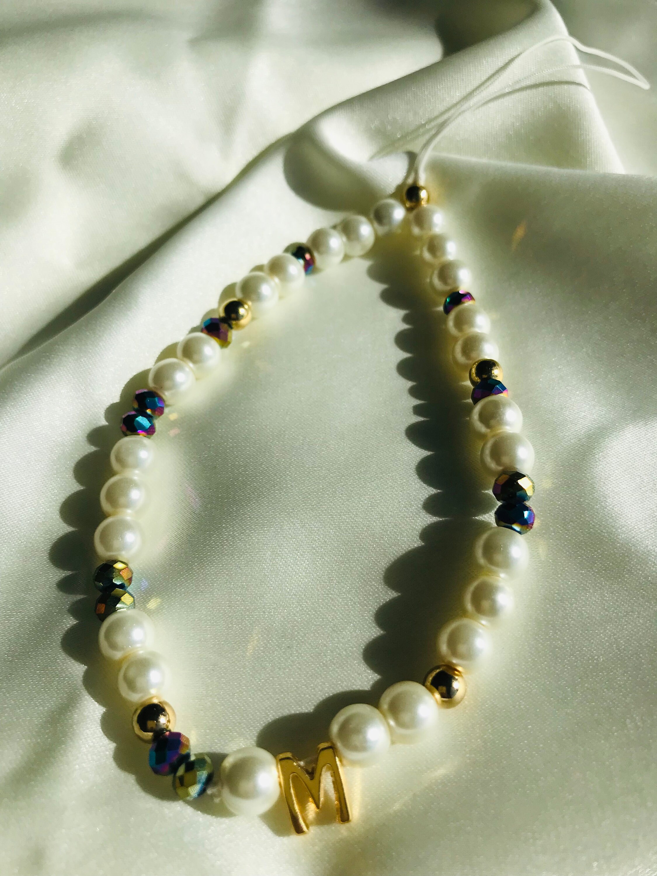 Beaded Phone Charm Strap Pearl Custom beaded Phone Chain | Etsy
