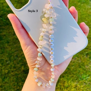 Gemstone Phone Strap, Healing Crystals Phone Chain, Beaded Phone Charm ...