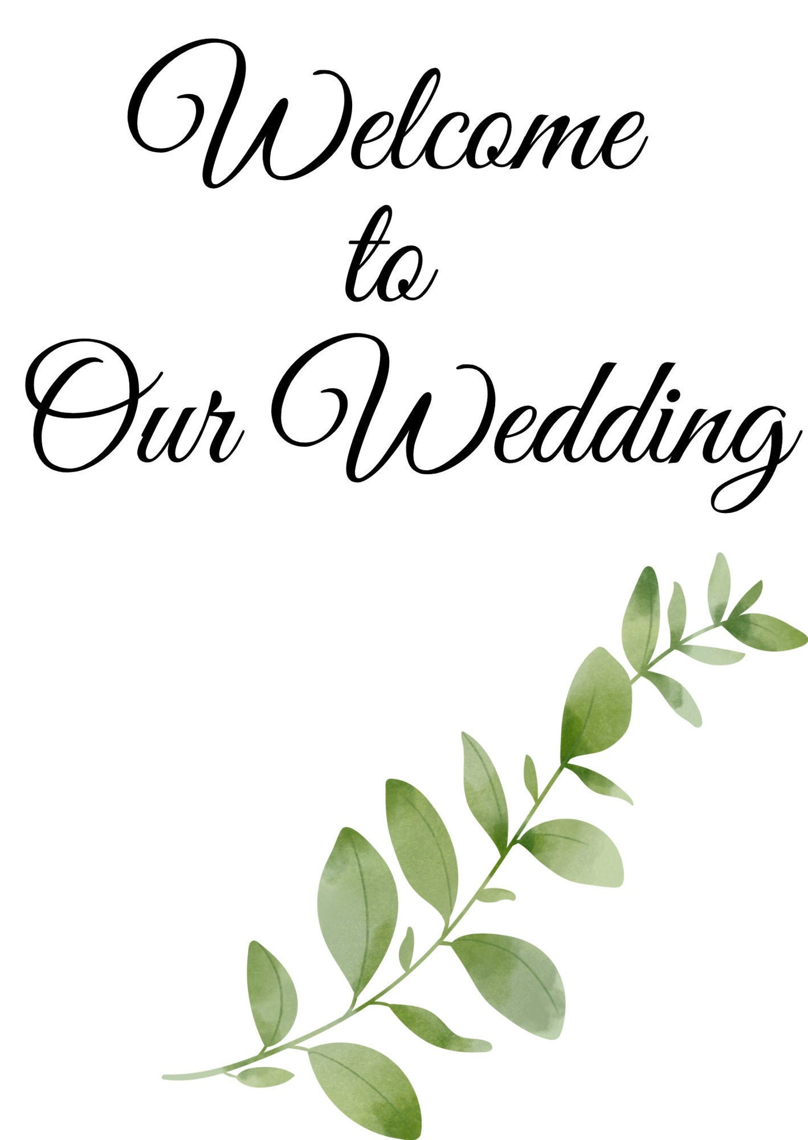 Printable Welcome to Our Wedding Sign (A3) Wedding Day Welcome Board ...