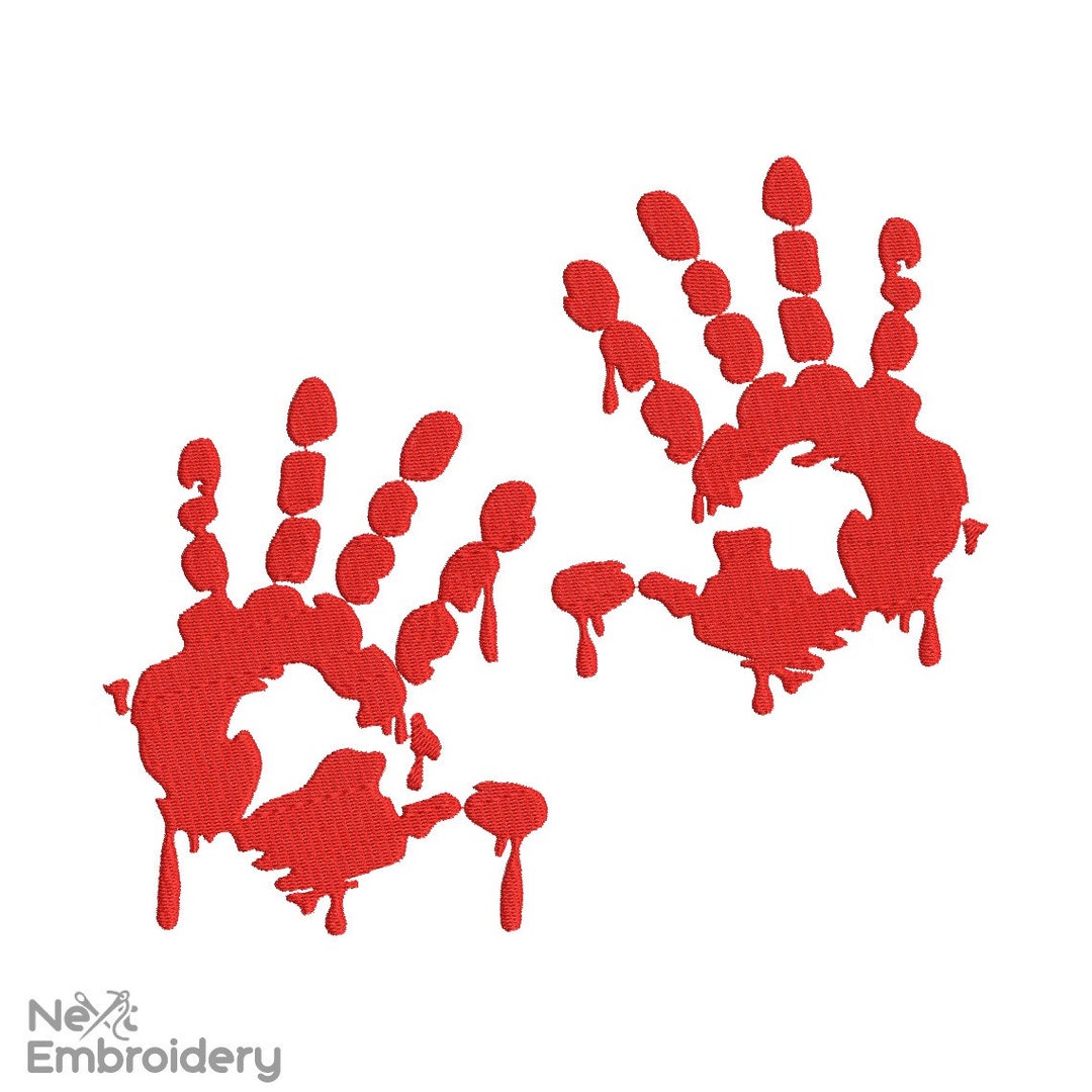 Bloody Hand Halloween Embroidery Design, Spooky Season Embroidery ...