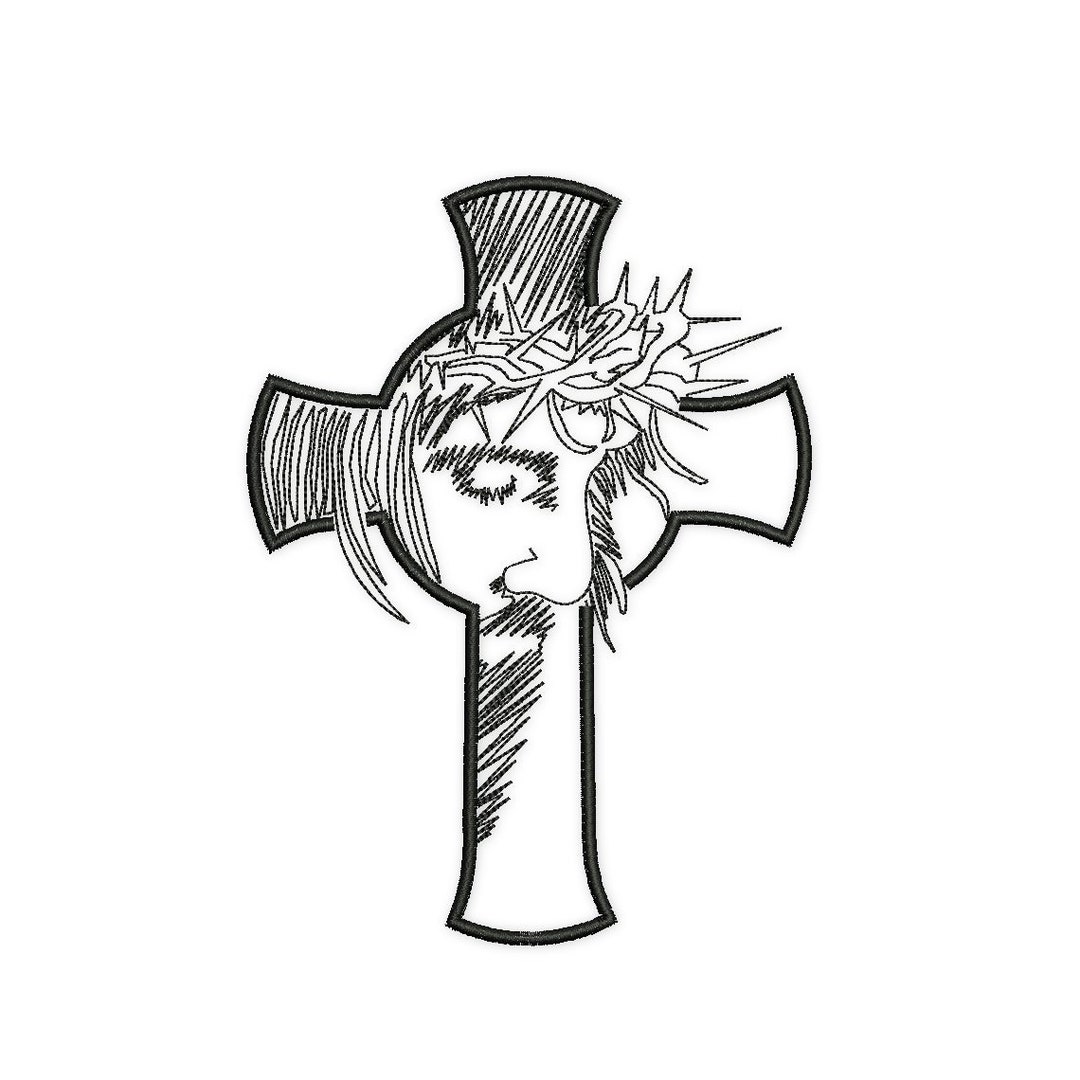 Jesus on Cross Embroidery Design: Religious Easter Christ (instant ...