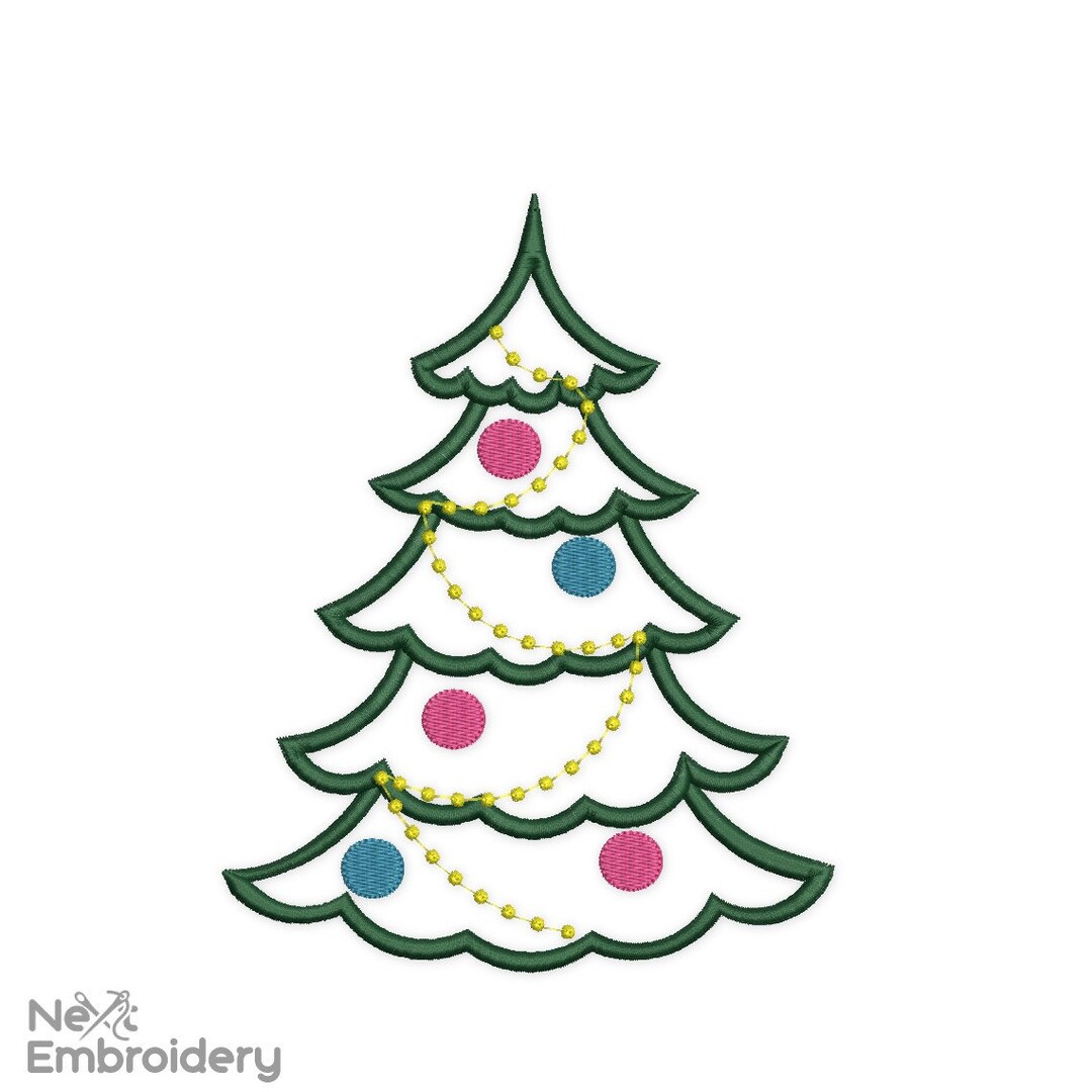 Christmas Tree Embroidery Designs, Christmas Machine Embroidery File ...