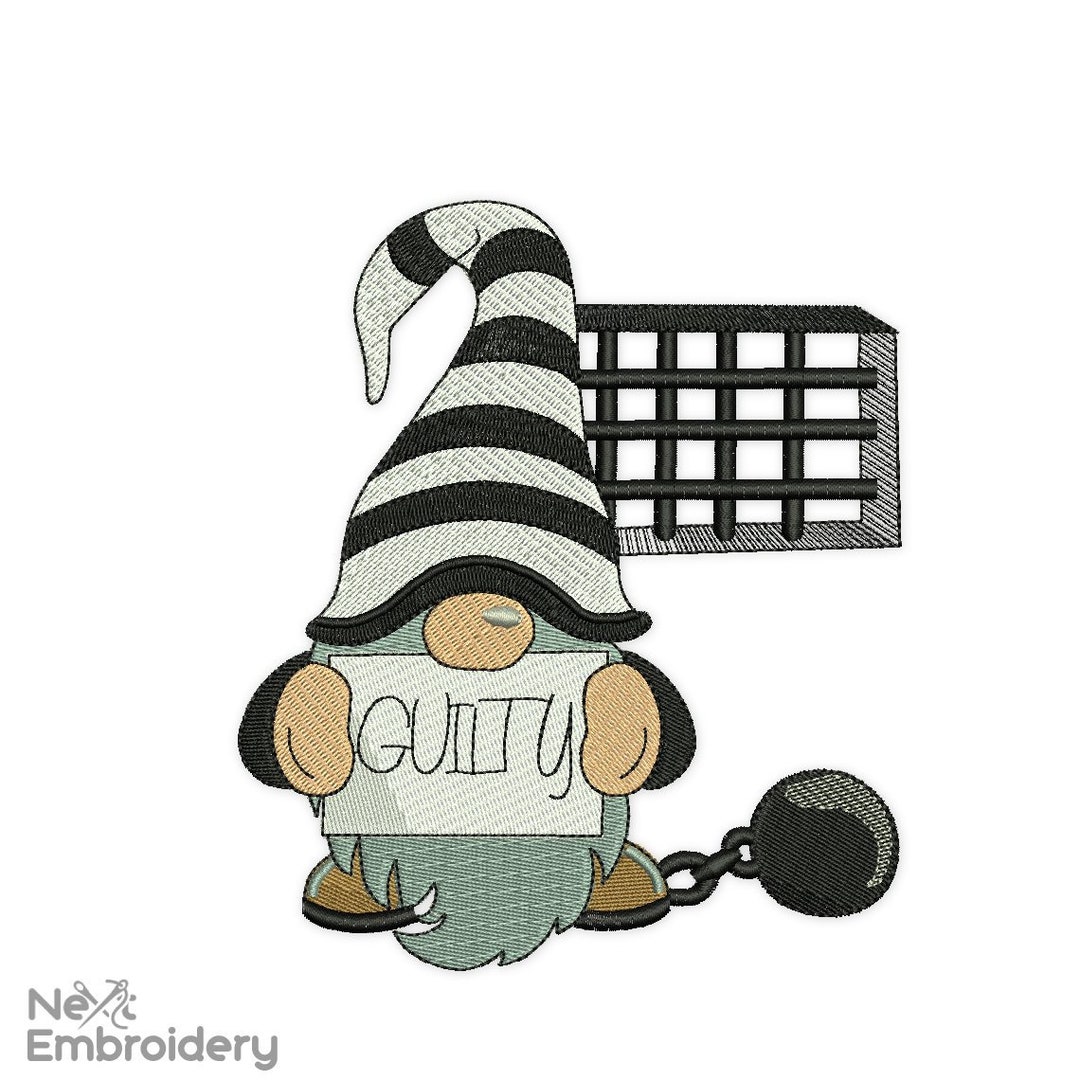 Halloween Gnome Prisoner Embroidery Design (digital Download) - Etsy