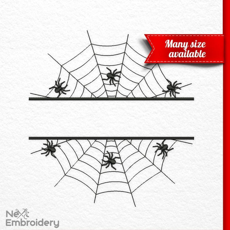 Split Spider Web Embroidery Design. Halloween Split | Etsy