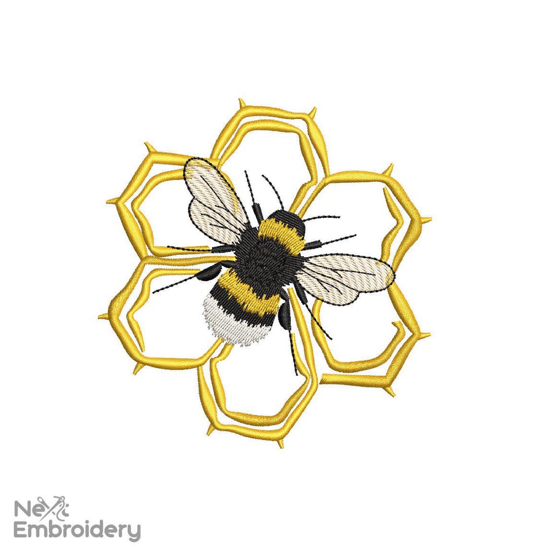 Honeycomb Bee Embroidery Design, Machine Embroidery File, Instant ...