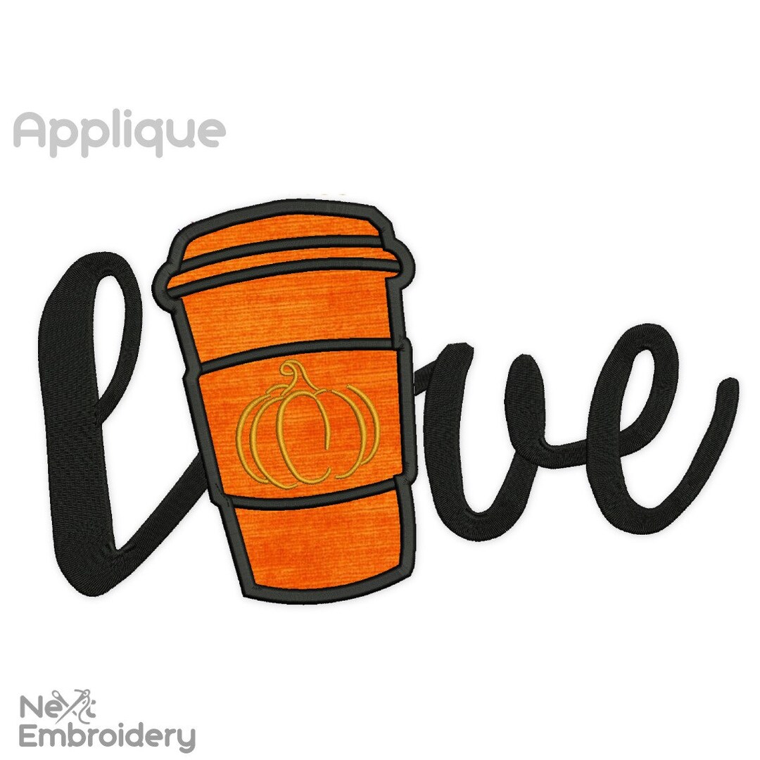 Love Spice Coffee Applique Embroidery Design, Thankful, Autumn, Fall ...