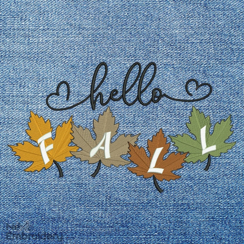 Hello Fall Embroidery Design, Autumn Thanksgiving Embroidery Designs ...