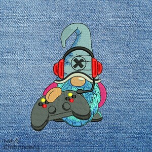 Gamer Gnome Embroidery Design, Video Game Embroidery Designs, Instant ...