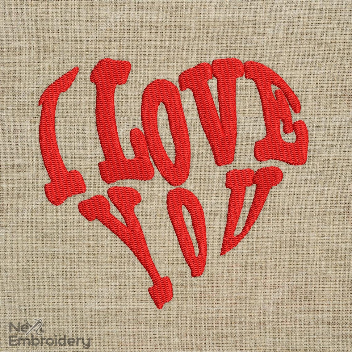 I Love You Embroidery Designs Valentine's Day Embroidery - Etsy
