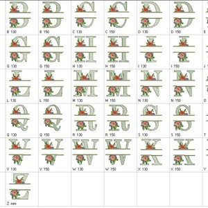 Split Alphabet With Flower Embroidery Design, Letter Embroidery Design ...