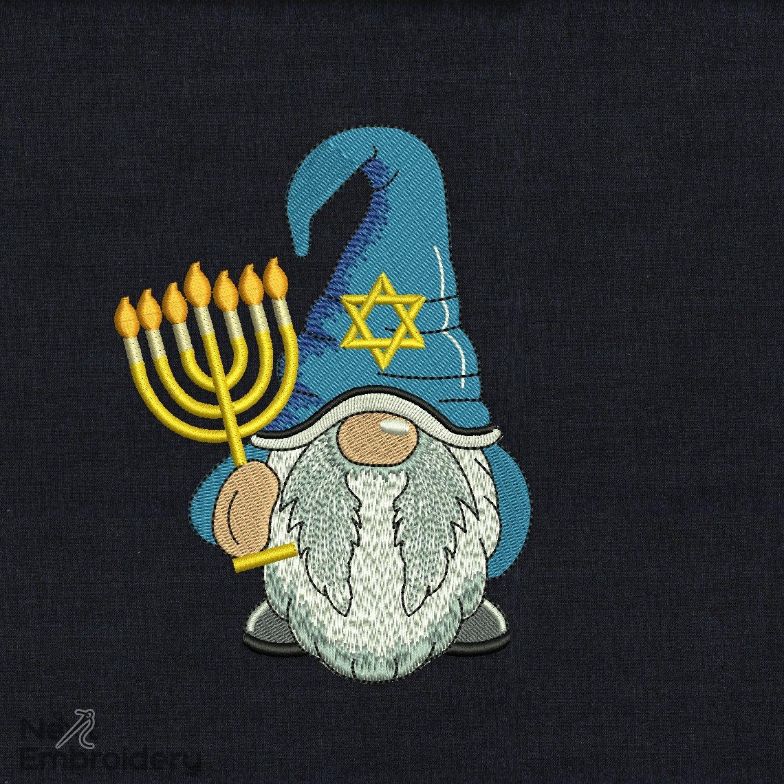 Hanukkah Gnome Embroidery Design Jewish Gnome With Menorah - Etsy