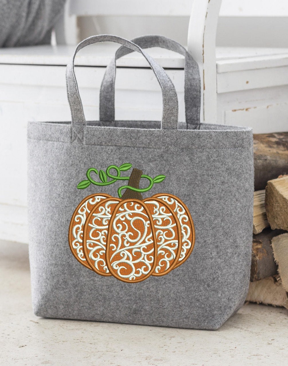 Floral Pumpkin Embroidery Design Fall Embroidery Designs - Etsy