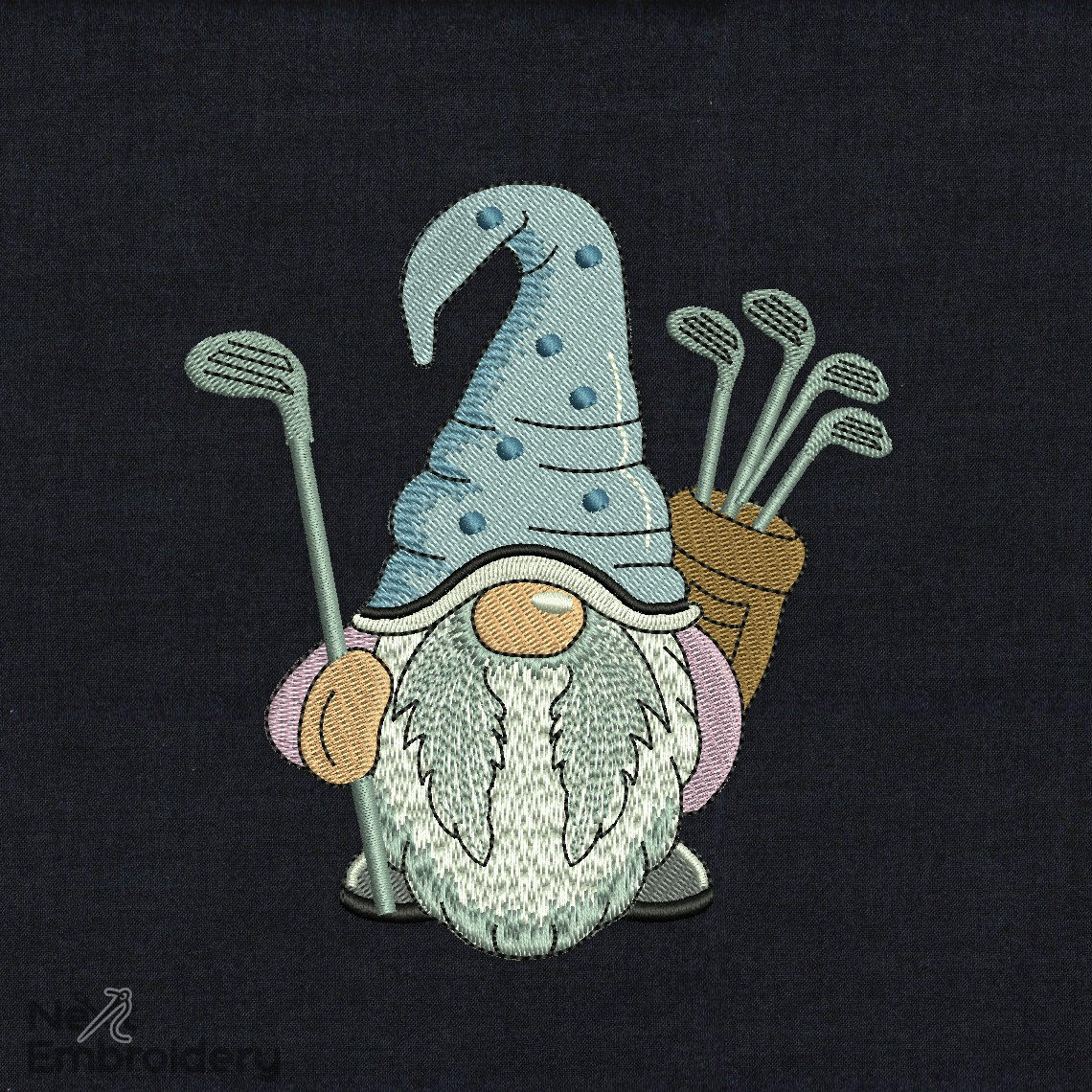 Golf Gnome Embroidery Design, Sport Embroidery Design, Instant Download ...