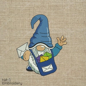 Post Office Gnome Embroidery Design. Postal Embroidery Designs, Mail ...