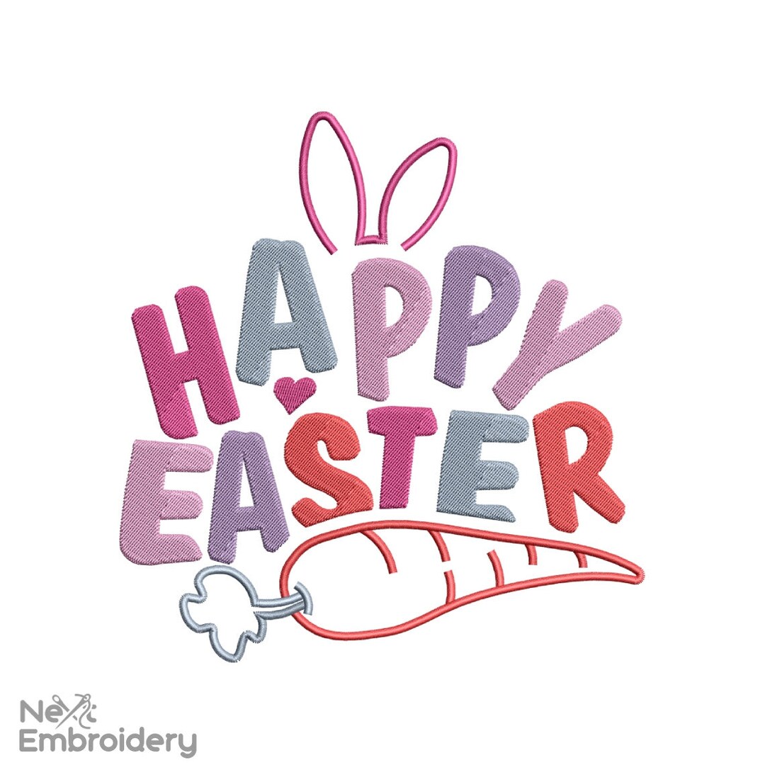 Happy Easter Embroidery Design, Holiday Embroidery Designs - Etsy