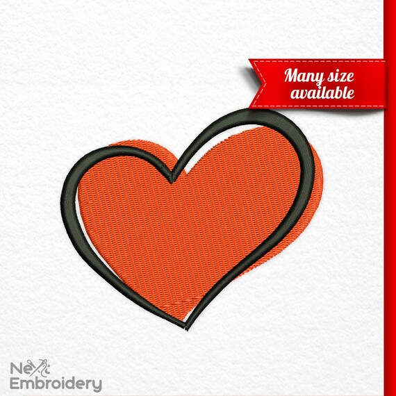 Small heart machine embroidery designs. 9 sizes. Instant | Etsy