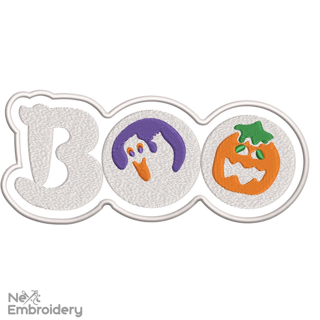 Boo Embroidery Design, Halloween Machine Embroidery, Nightmare, 3 Sizes ...