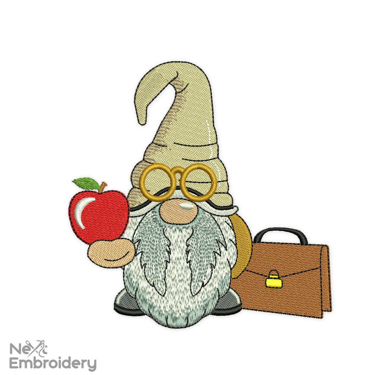 Teacher Gnome Embroidery Design. Back to School Gnome. 4 - Etsy