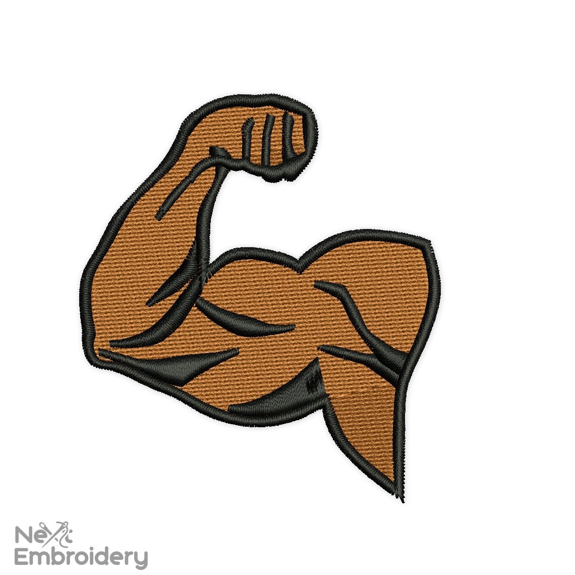Muscle Hand Embroidery Design. Strongman Design. 5 Sizes. Instant ...