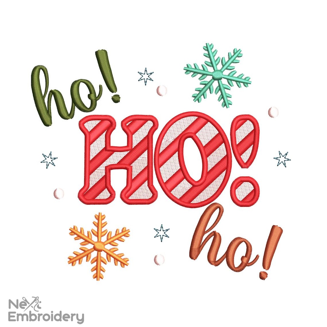 Christmas Hohoho Embroidery Design, Santa Machine Embroidery Design ...
