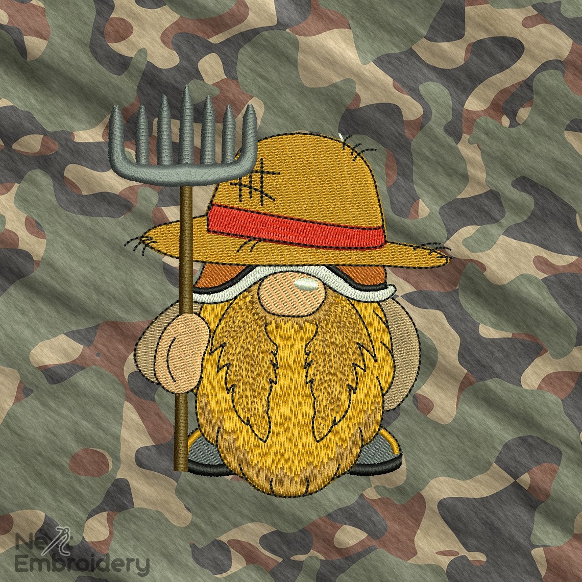 Farmer Gnome Embroidery Design. Redneck Embroidery Designs, Summer ...