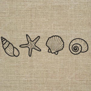 Sea Shells Embroidery Design, Marine Seashells Machine Embroidery ...