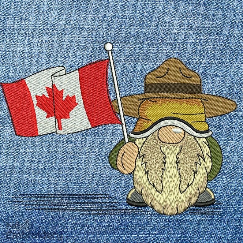 Canadian Gnome Embroidery Design, Canada Flag Embroidery Designs ...