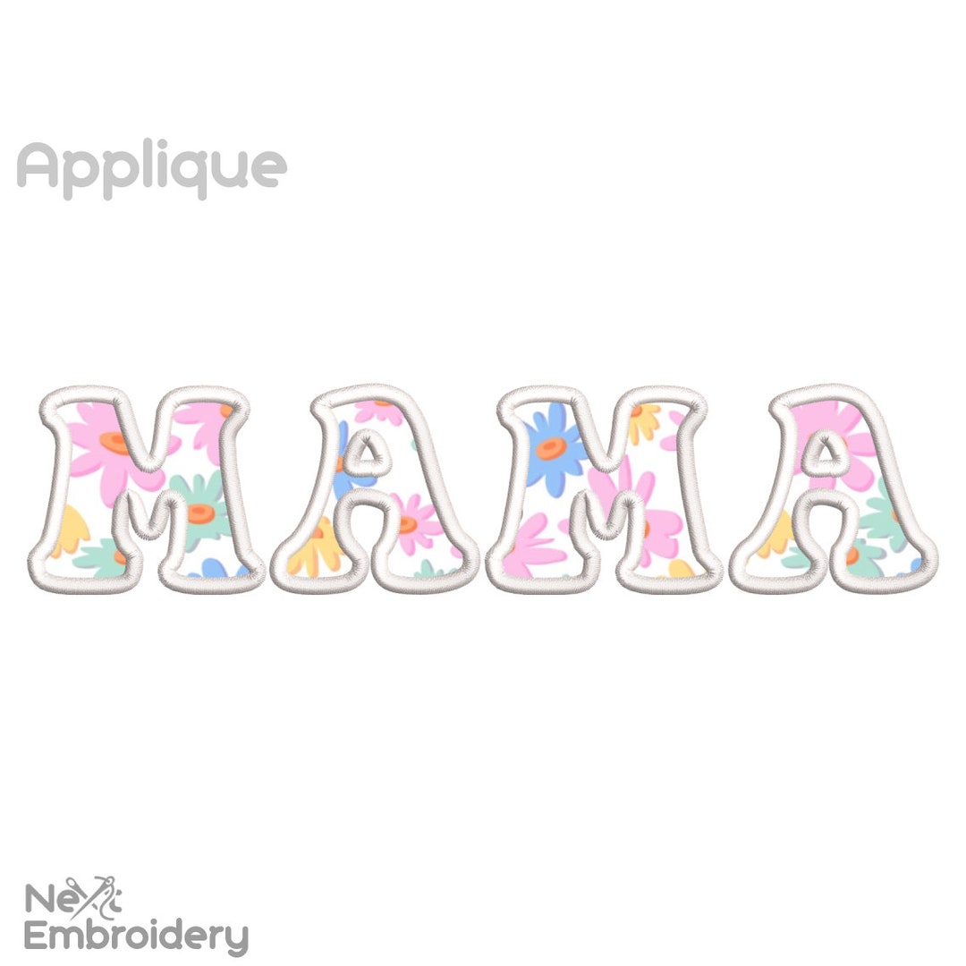 Mama Applique Embroidery Design, Mother’s Day Machine Embroidery File ...