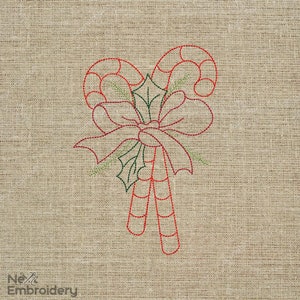 Candy Cane Embroidery Design, Merry Christmas Machine Embroidery File ...