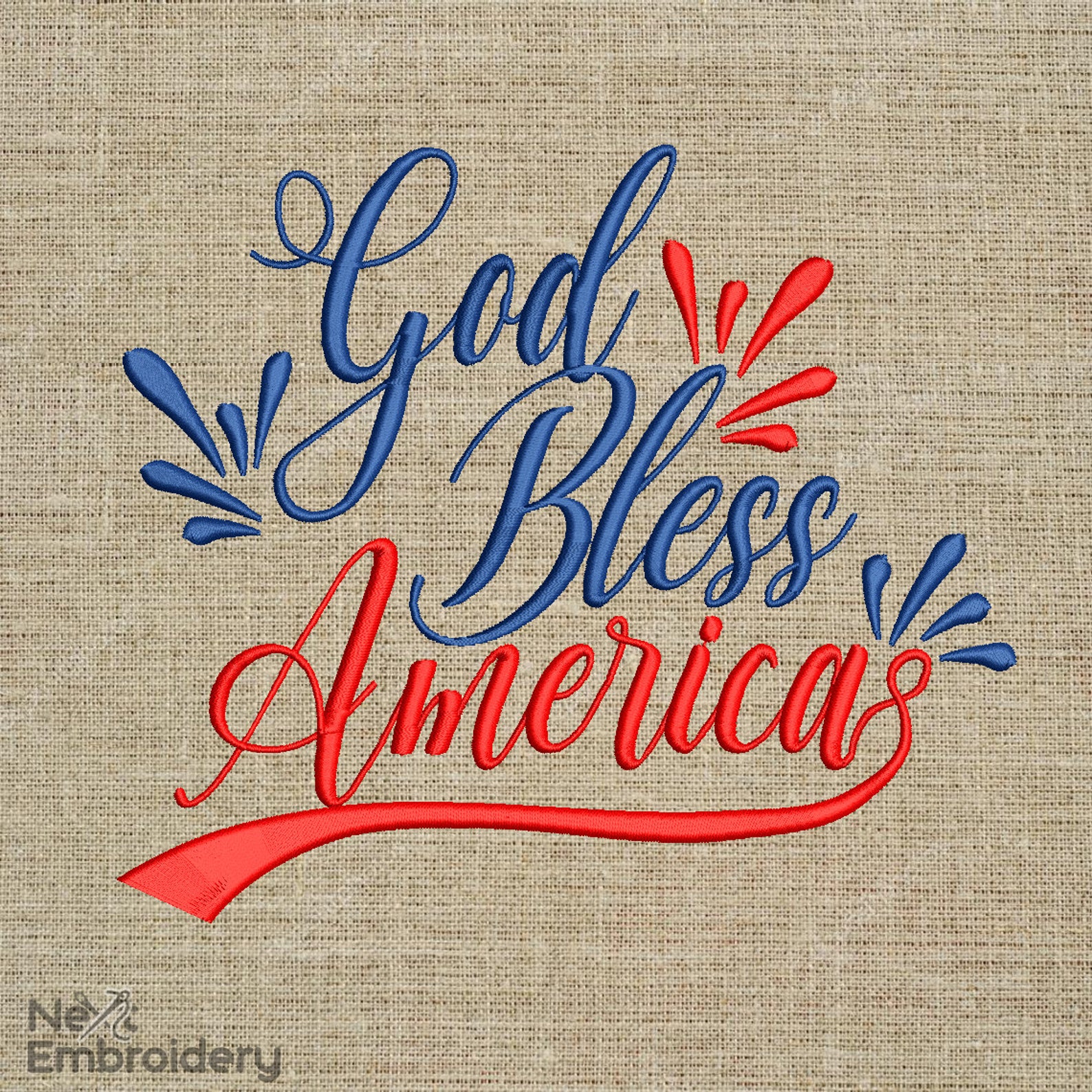 God Bless America Embroidery Designs USA Patritic Embroidery - Etsy