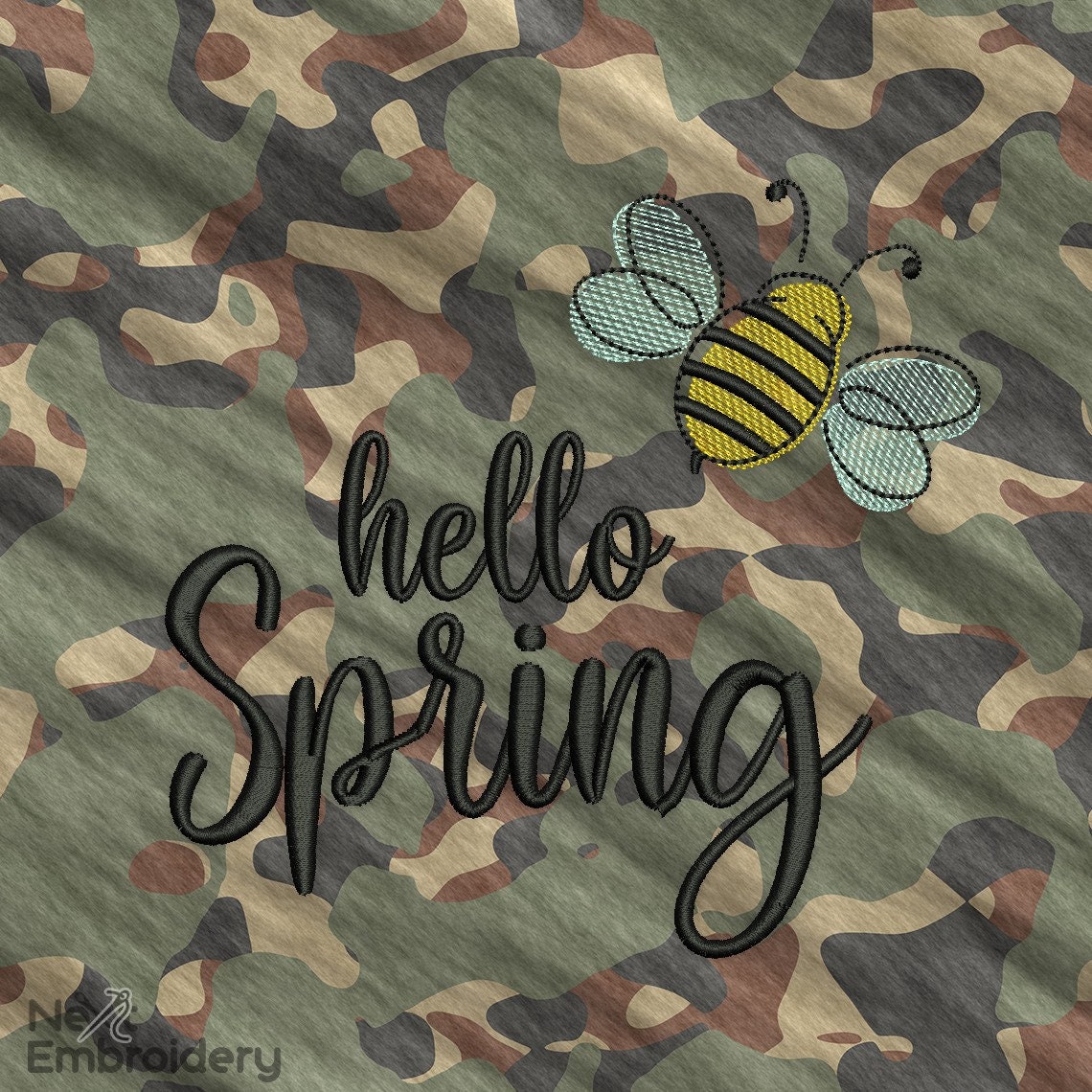 Hello Spring Embroidery Design. Holiday Embroidery Designs - Etsy