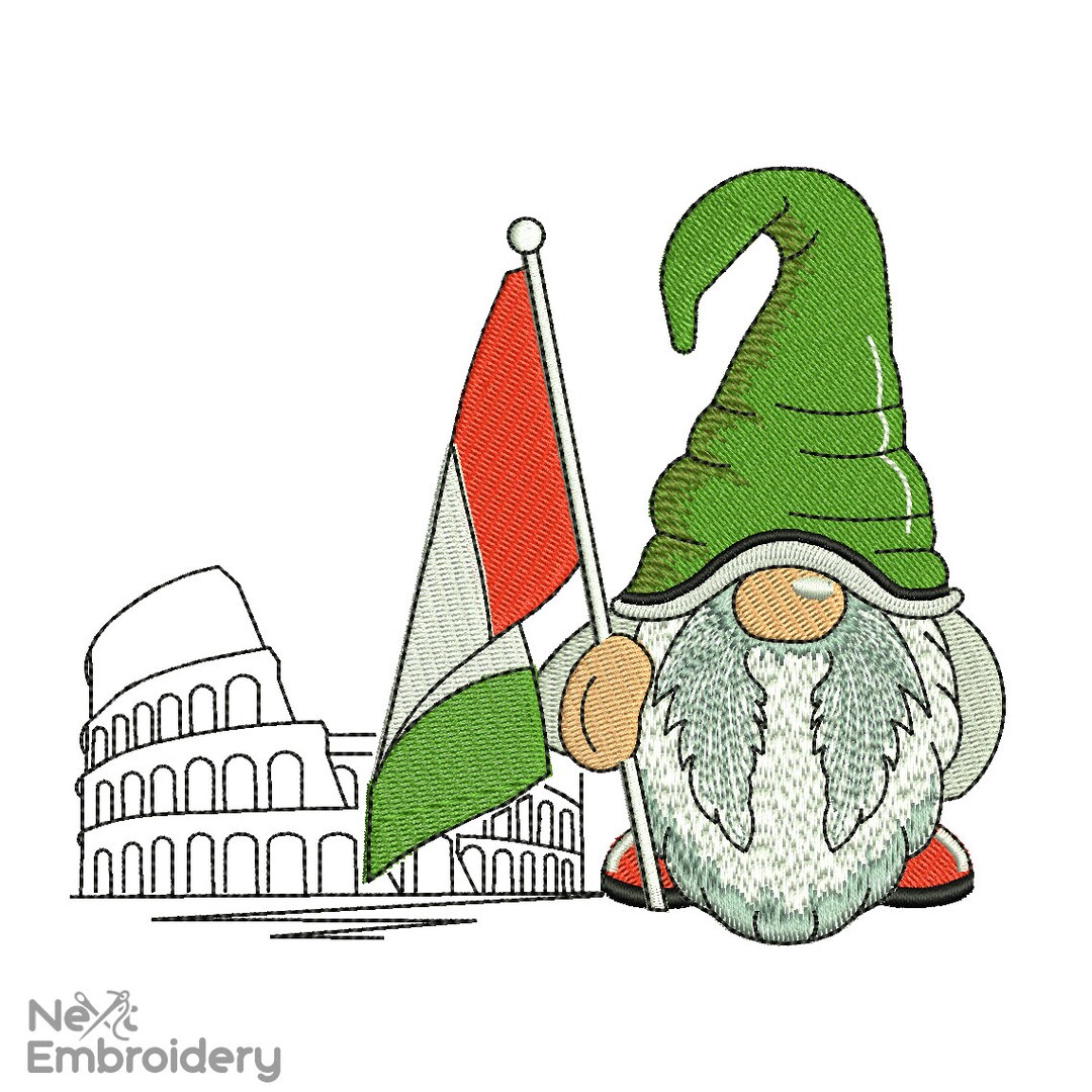 Colosseum Embroidery Design, Italian Gnome Machine Embroidery Designs ...