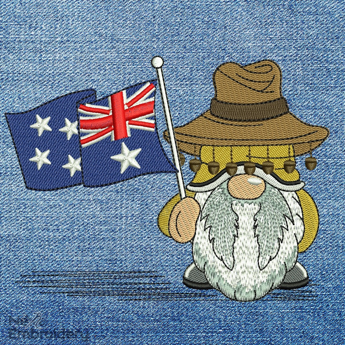 Australia Gnome Embroidery Design. Australian Machine Embroidery ...