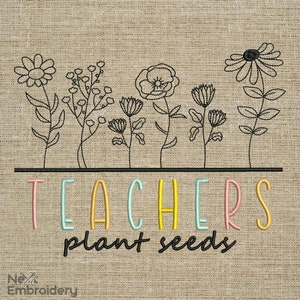 Teachers Embroidery Design, Back to School Machine Embroidery File ...