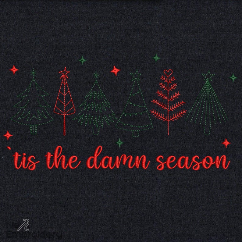 Tis the Damn Season Embroidery Designs, Music Merry Christmas ...