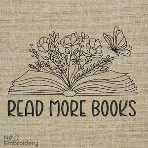 Read More Books Embroidery Design, Booktok Machine Embroidery File ...