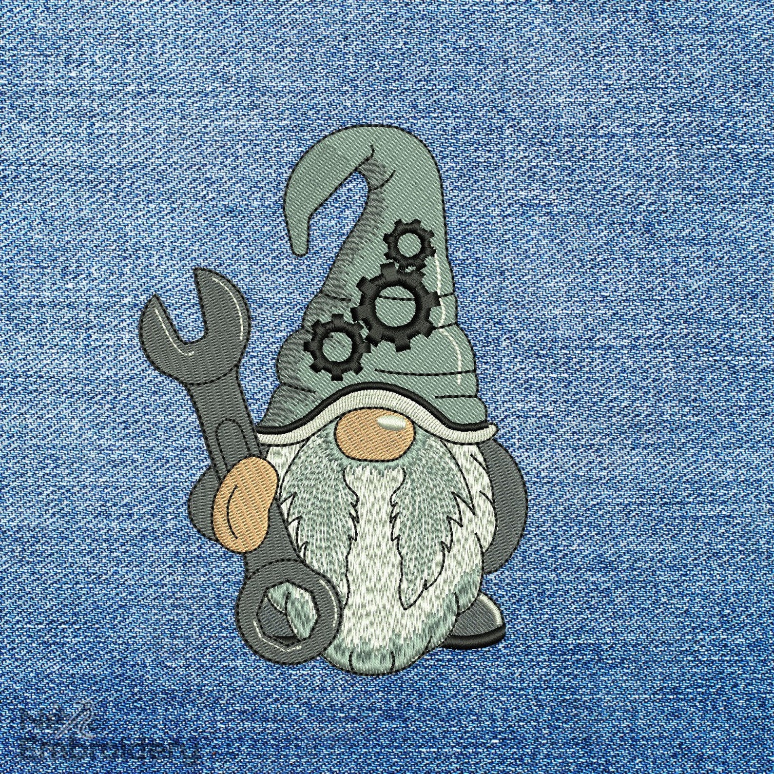 Mechanic Gnome Embroidery Design Gnome With Wrench Machine - Etsy