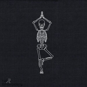 Namaste Skeleton Embroidery Design, Halloween Skeleton Meditating ...