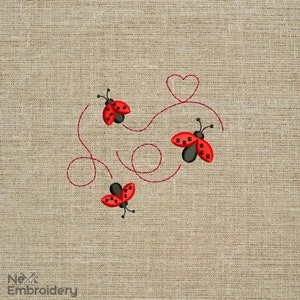 Mini Ladybugs Embroidery Design, Summer Machine Embroidery File ...