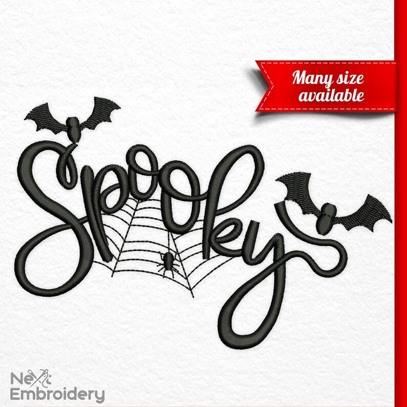 Spooky Halloween Embroidery Design: Spider Web & Bats (instant Download ...