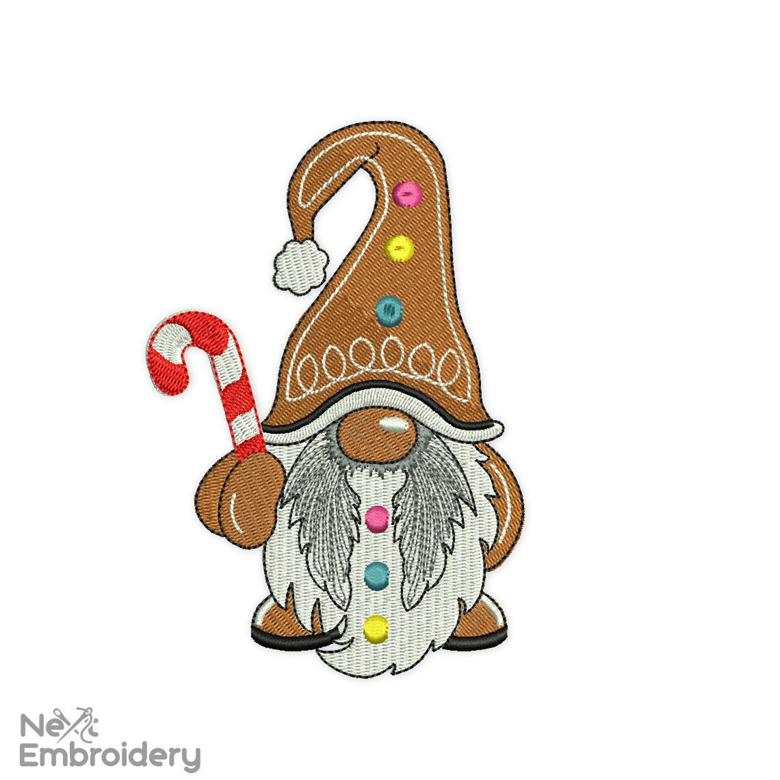 Gingerbread Gnome Embroidery Design Christmas Embroidery - Etsy