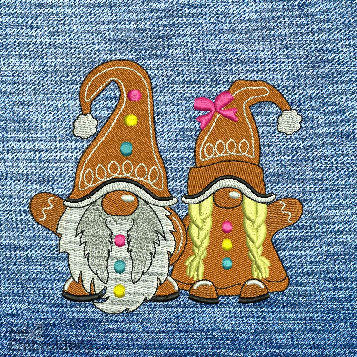 Gingerbread Gnomes Embroidery Designs Christmas Embroidery - Etsy