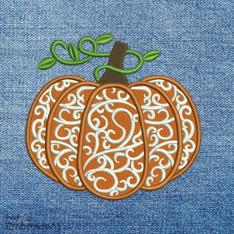 Floral Pumpkin Embroidery Design Fall Embroidery Designs - Etsy