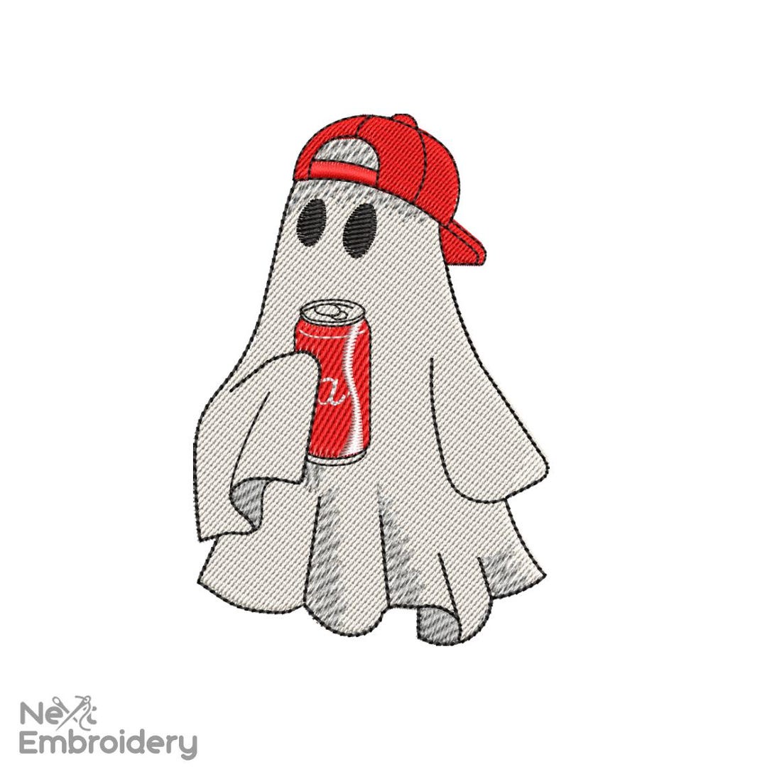 Halloween Cola Ghost Embroidery Design. Boo Embroidery, Machine ...