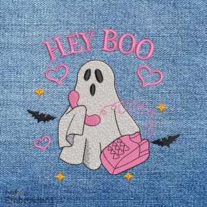 Hey Boo Ghost Embroidery Design. Halloween Ghost Embroidery Design, Boo ...