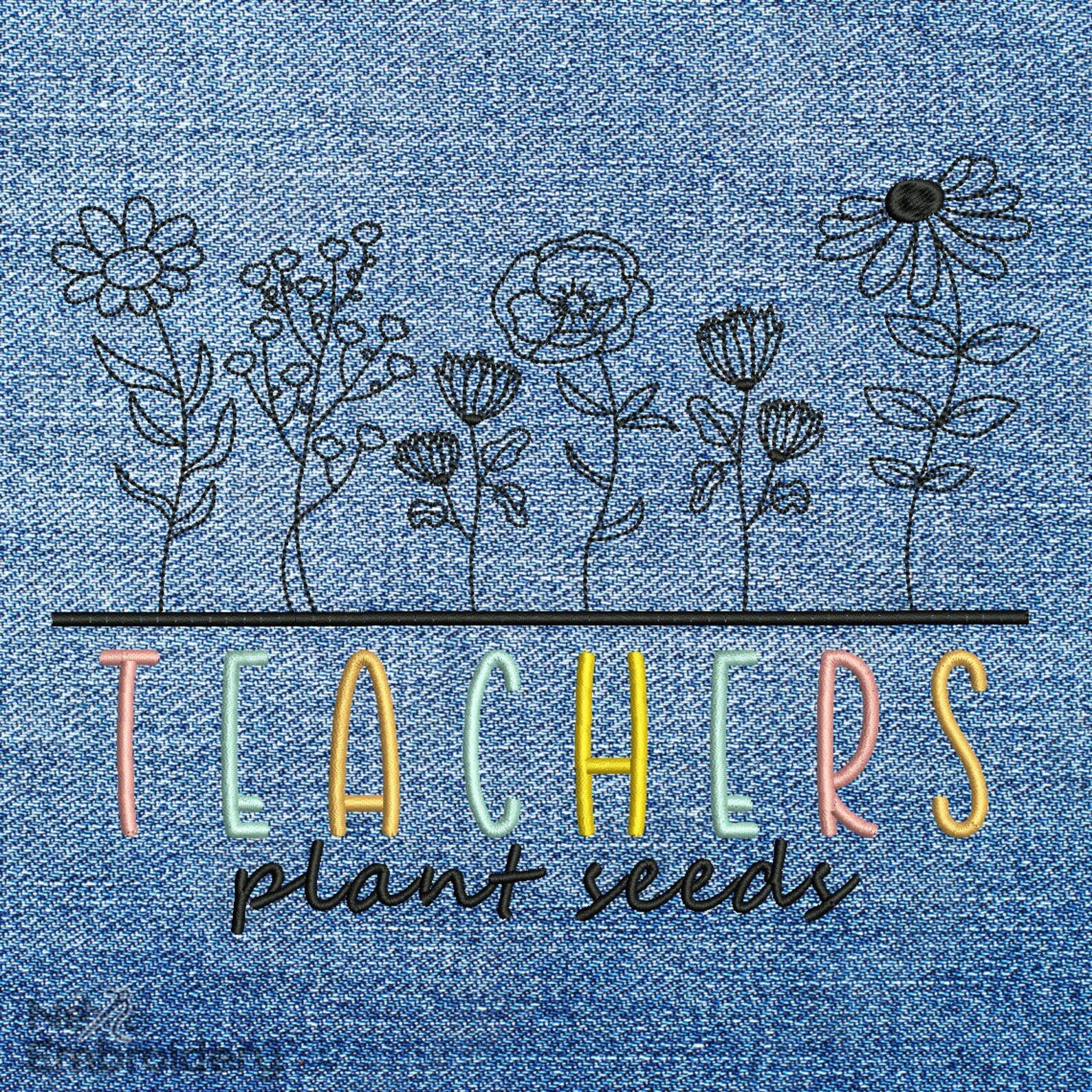 Teachers Embroidery Design, Back to School Machine Embroidery File ...