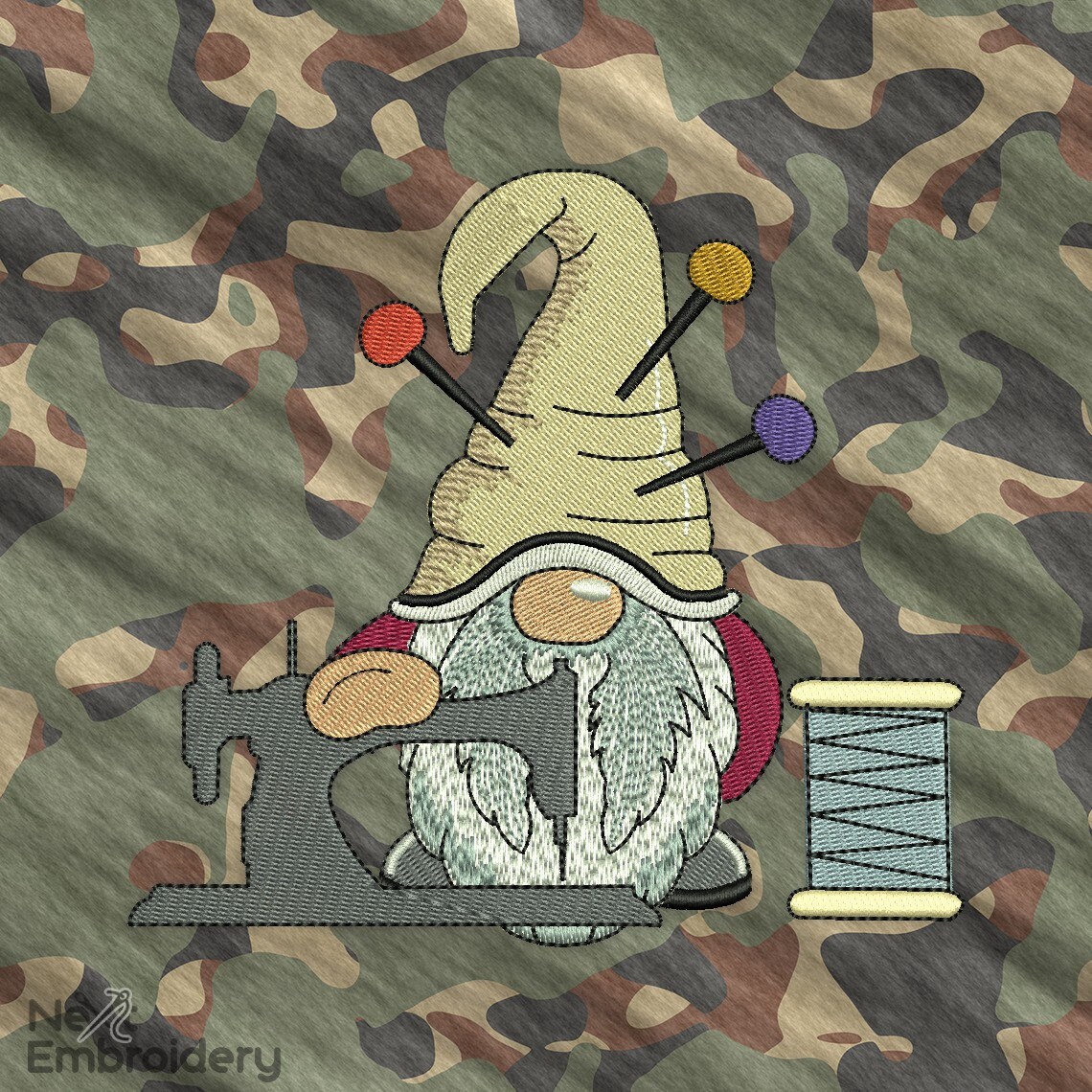 Sewing Gnome Embroidery Design. Sew Machine Embroidery Designs ...